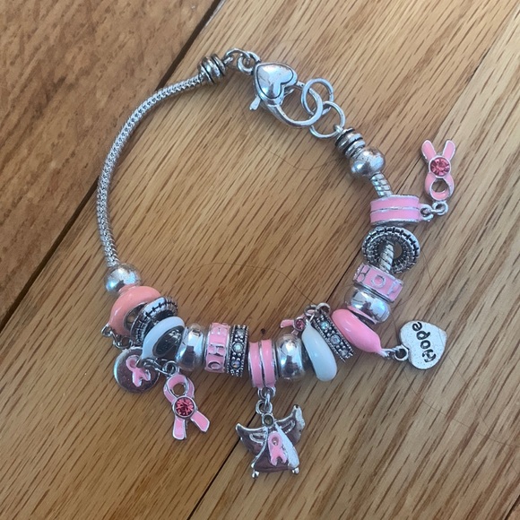 Pandora | Jewelry | Breast Cancer Awareness Pandora Charm Bracelet ...